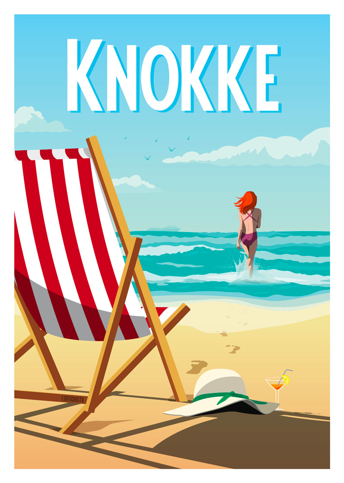 Affiche La Côte Belge "Knokke" | L'Affiche Belge - Belgian Travel Posters