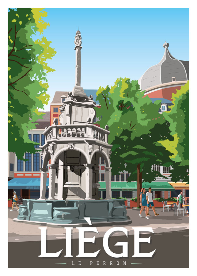 Affiche "Liège, Le Perron" | L'Affiche Belge